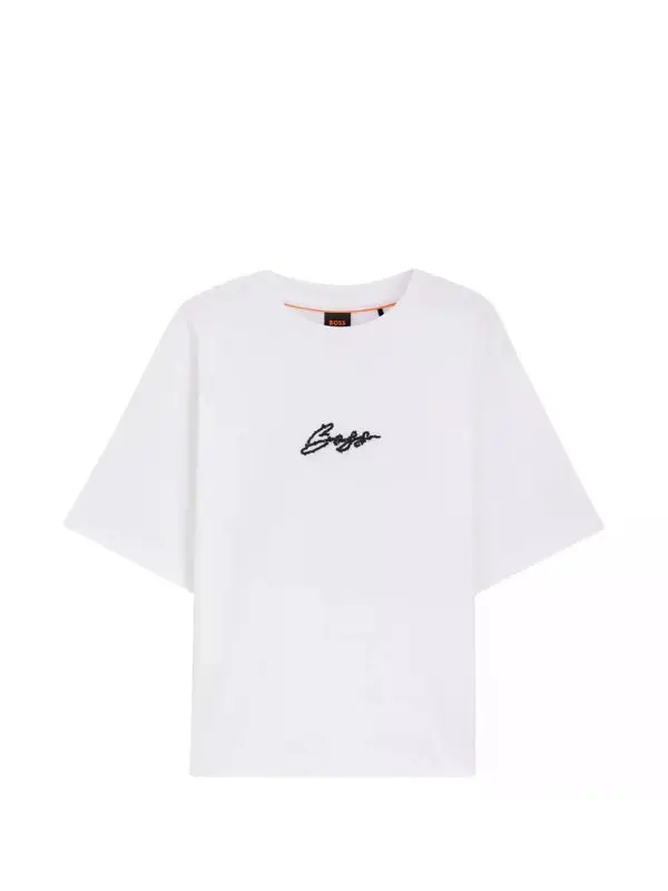 BOSS Logo-embroidered T-shirt - White