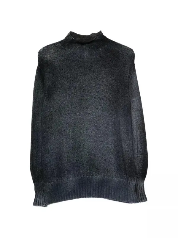Avant Toi Faded-effect Mock-neck Sweater - Blue