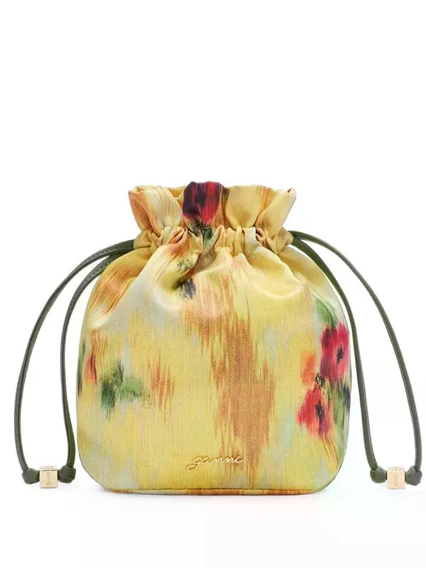 GANNI Pouch In Printed Taffeta - Yellow