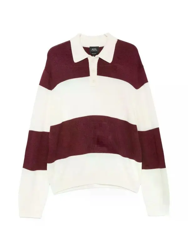 A.p.c. Striped Polo-collar Sweater