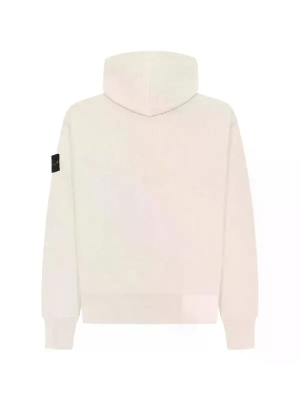 Stone Island Organic Cotton Zip-up Hooded Sweatshirt - Neutrals