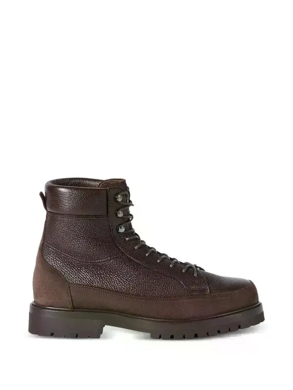 Brunello Cucinelli Grained-leather Suede Boots - Brown