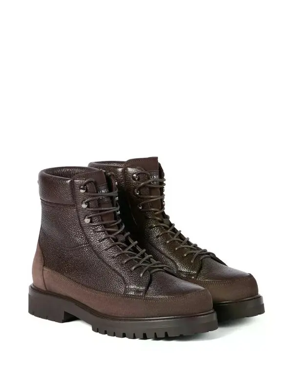 Brunello Cucinelli Grained-leather Suede Boots