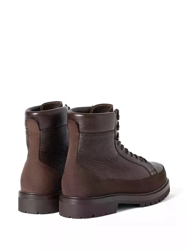 Brunello Cucinelli Grained-leather Suede Boots