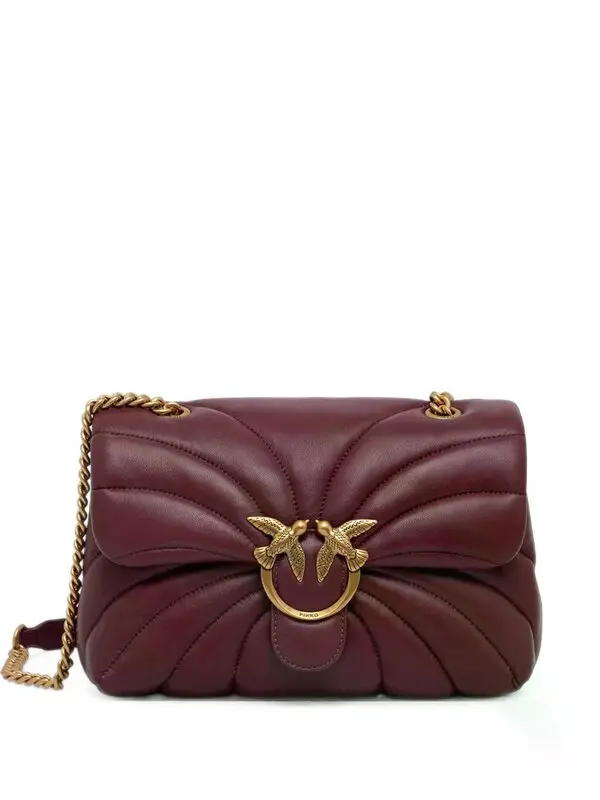Pinko Love Birds Chevron-quilted Crossbody Bag - Red