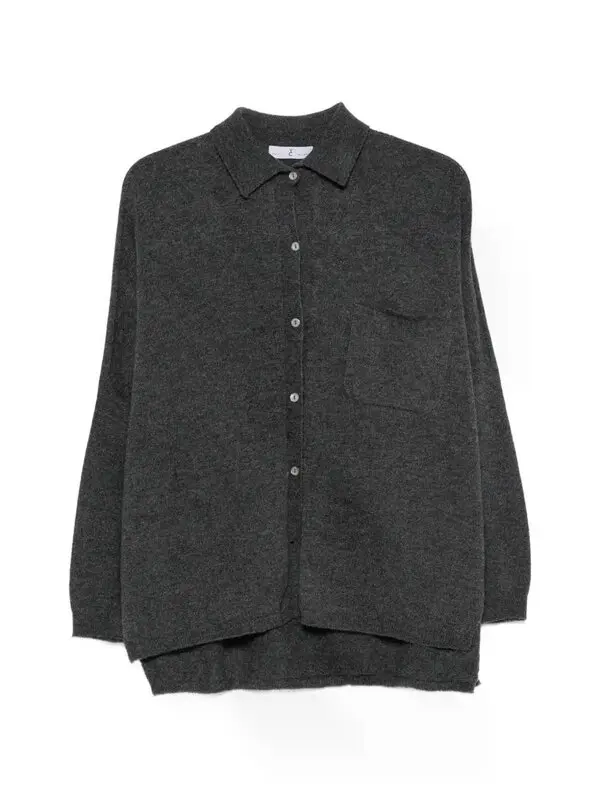 WHYCI Button-up Chest-pocket Cardigan - Grey