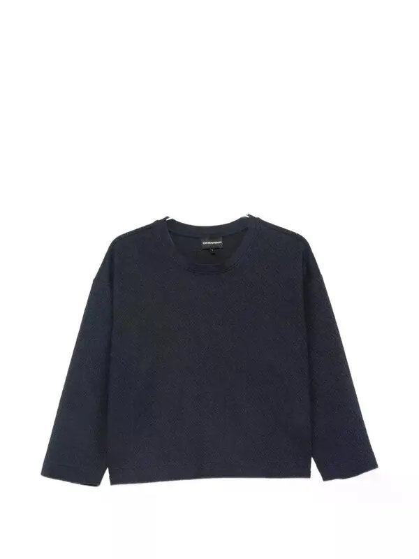 Emporio Armani Herringbone-textured Sweater - Blue