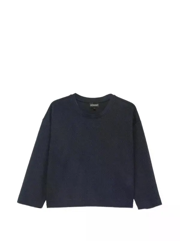 Emporio Armani Herringbone-textured Sweater - Blue