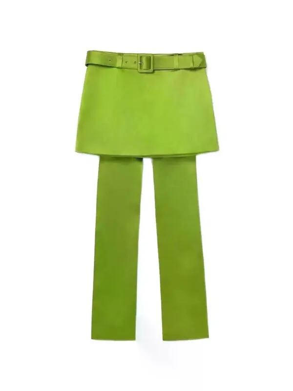 SELF-PORTRAIT Belted Skirt-overlay Trousers