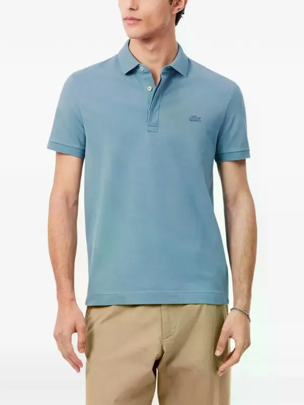Lacoste Paris Logo-patch Polo Shirt - Blue