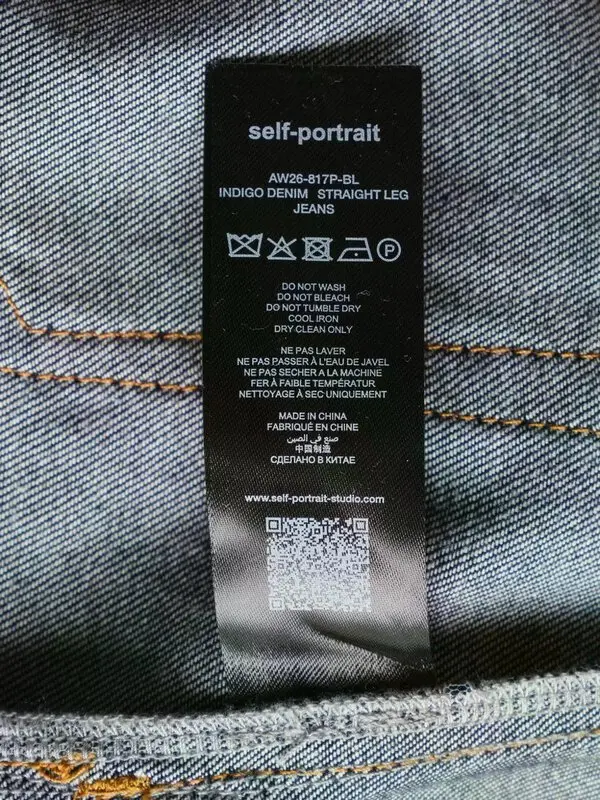 SELF-PORTRAIT Contrast-stitch Jeans