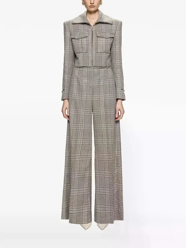 NISSA Checked Cropped Jacket