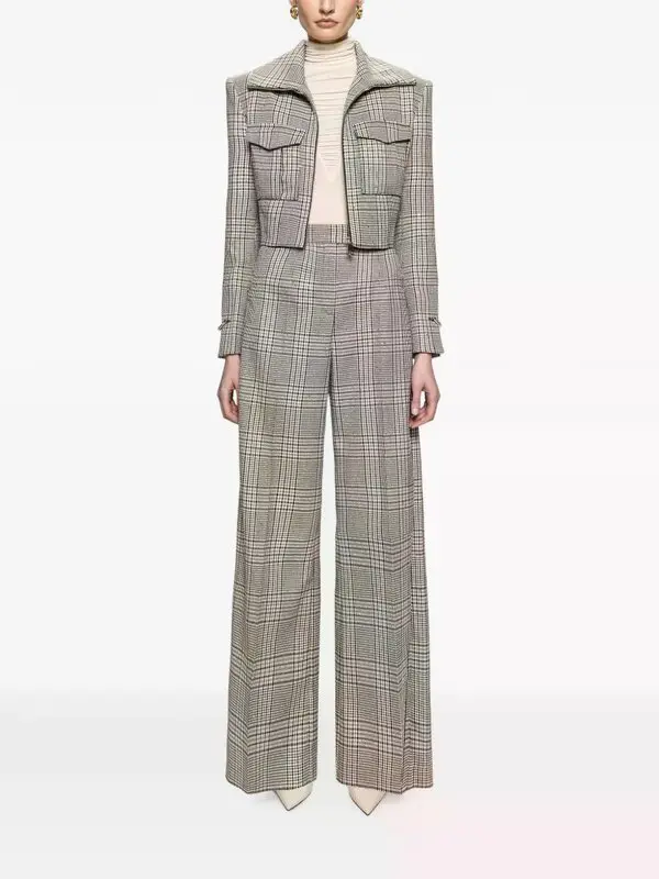 NISSA Checked Cropped Jacket