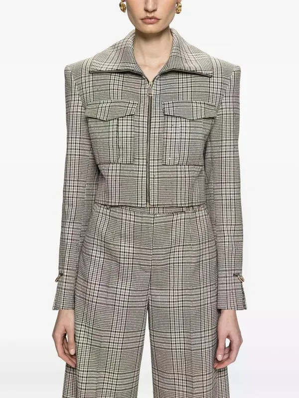 NISSA Checked Cropped Jacket