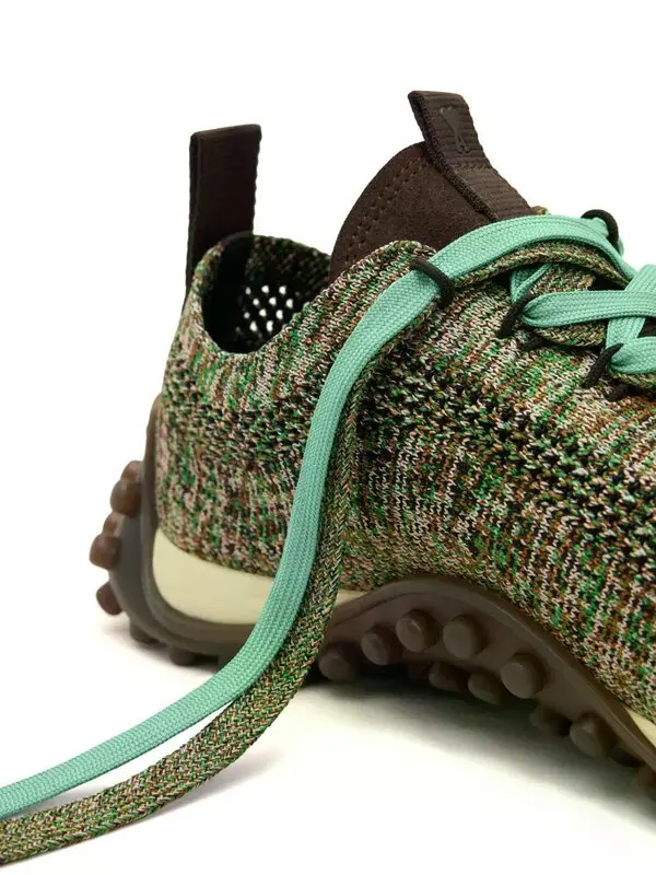 AMI Paris Knit Lace-up Sneakers - Green