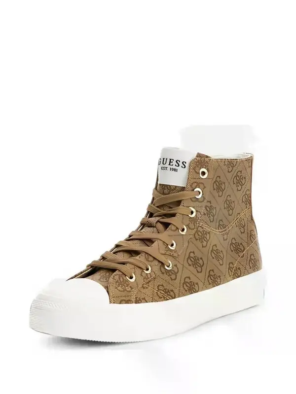 Guess Istria Logo-print High-top Sneakers - Neutrals