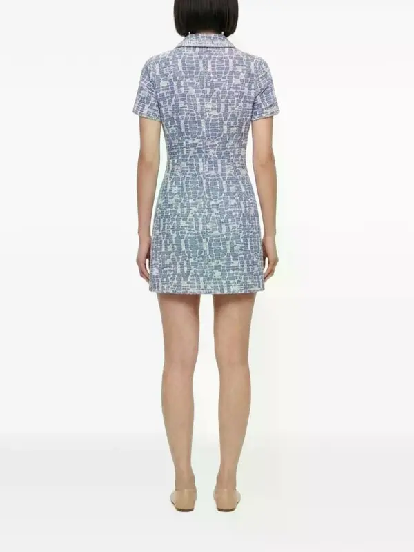 SELF-PORTRAIT Textured-denim Mini Dress