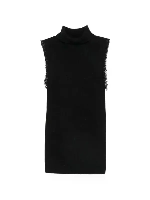 LE PETIT PULLE Frayed-detail Vest - Black
