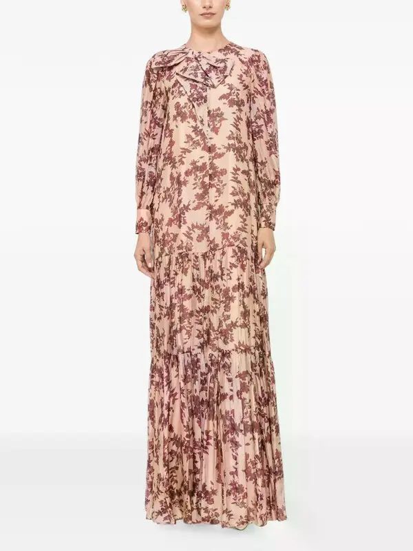 NISSA Floral Silk-blend Maxi Dress