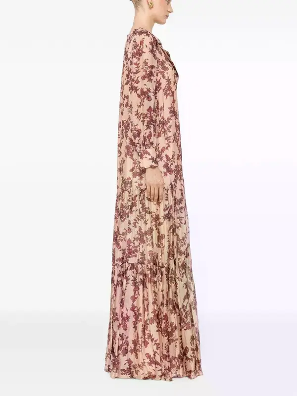 NISSA Floral Silk-blend Maxi Dress