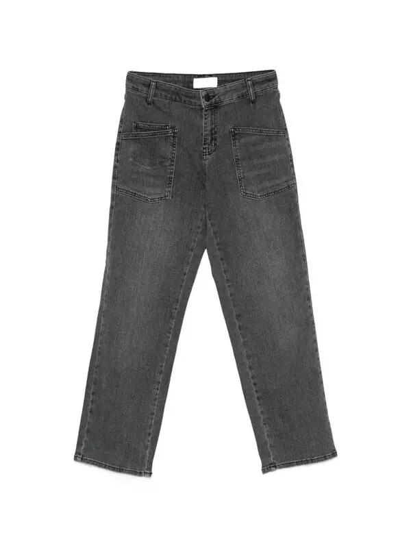 FIVE JEANS Patch-pocket Straight-leg Jeans - Grey