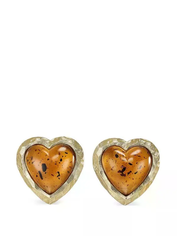 ANABELA CHAN Heart-shaped Amber Earrings - Gold