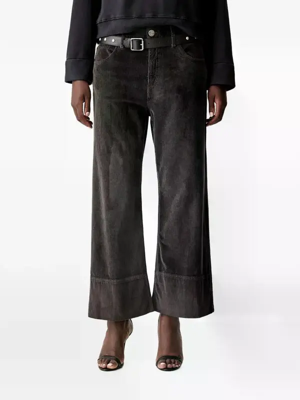 Pinko Belted Corduroy Trousers - Grey