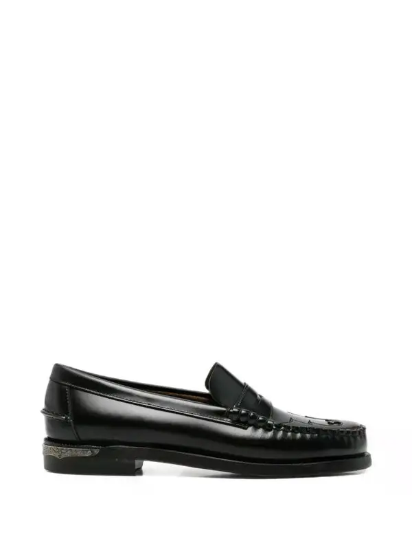SEBAGO Engraved-plaque Penny Loafers - Black