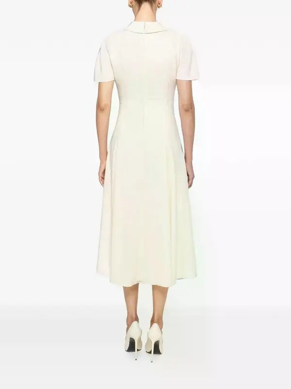 NISSA Floral-detail Midi Dress - Neutrals