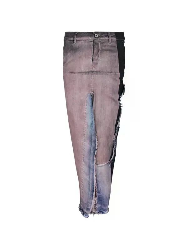 Rick Owens Deconstructed Frayed-edge Maxi Skirt