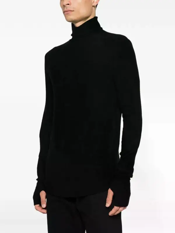 THOM KROM Thumb-slot Roll-neck Sweater - Black