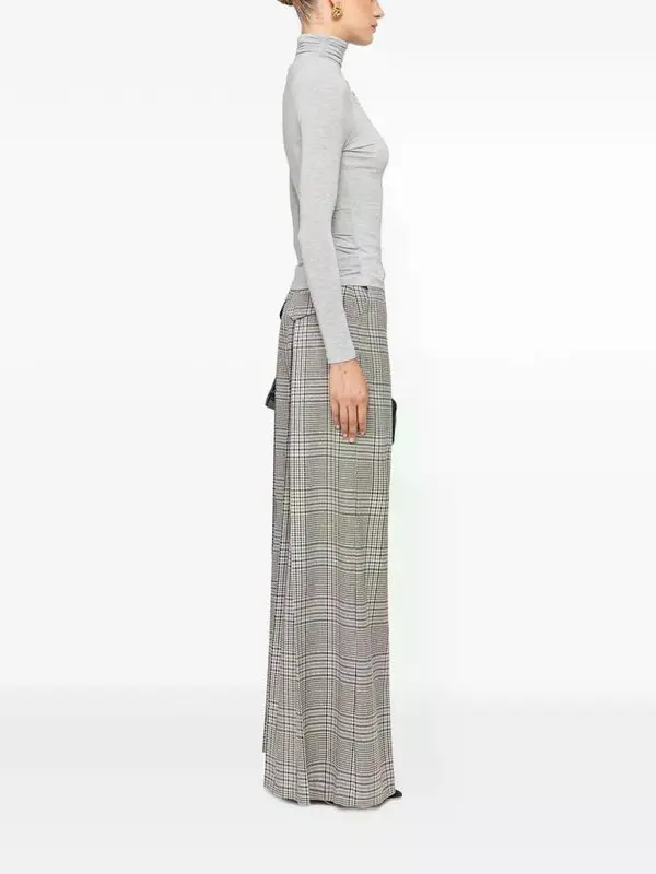 NISSA Lyocell Wool-blend Turtleneck Top With Long Sleeves