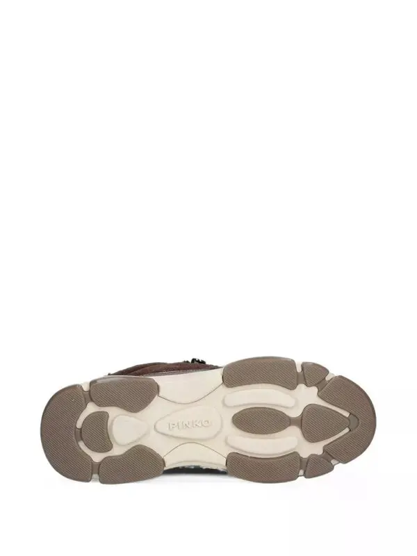 Pinko Shearling-trim Paneled Sneakers