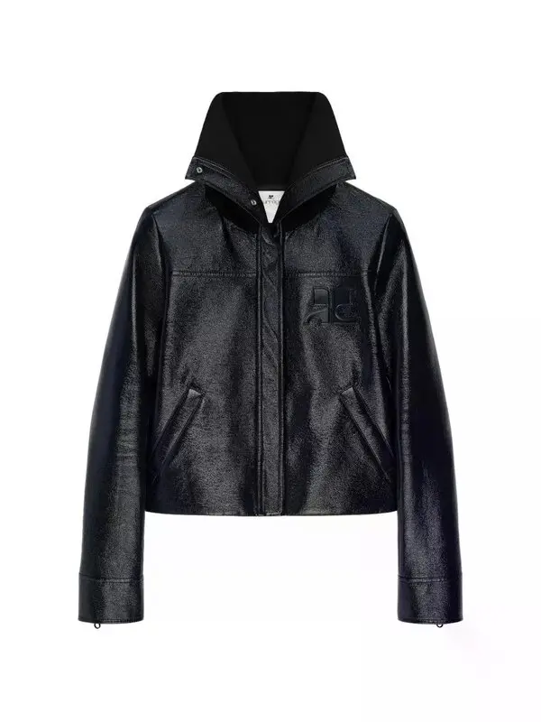 COURREGES High-collar Vinyl Jacket - Blue