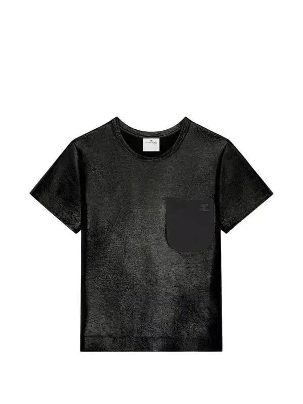 COURREGES Pocket-detail Vinyl T-shirt