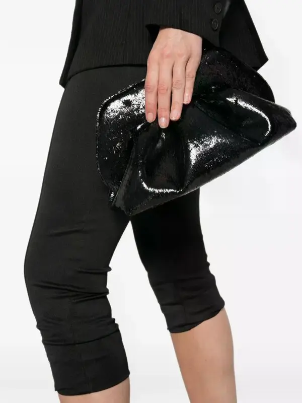 THEMOIRE Sequin-embellished Ruched Clutch Bag