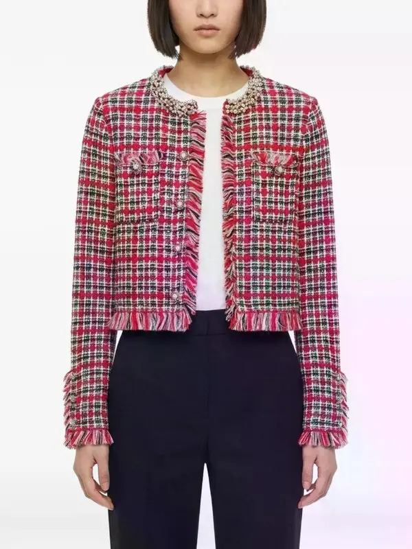 SELF-PORTRAIT Frayed-trim Tweed Jacket