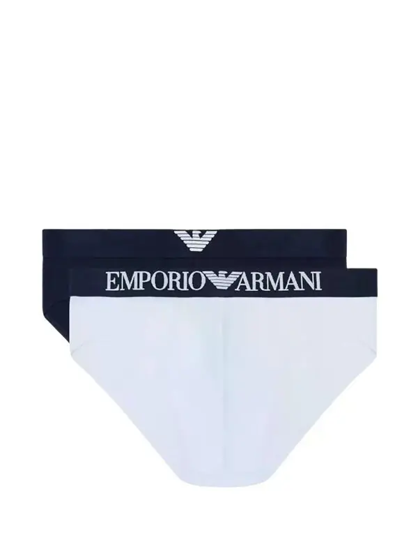 Emporio Armani Logo-waistband Briefs - White