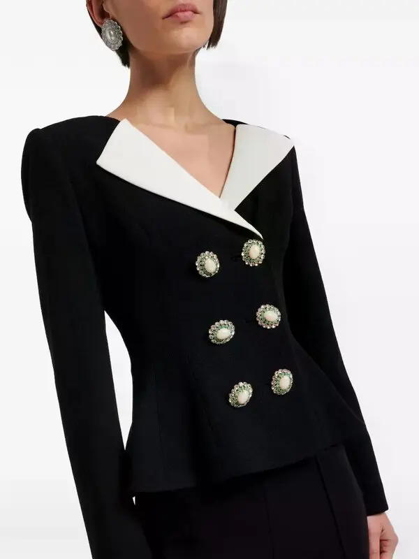 SELF-PORTRAIT Embellished-button Peplum Jumpsuit