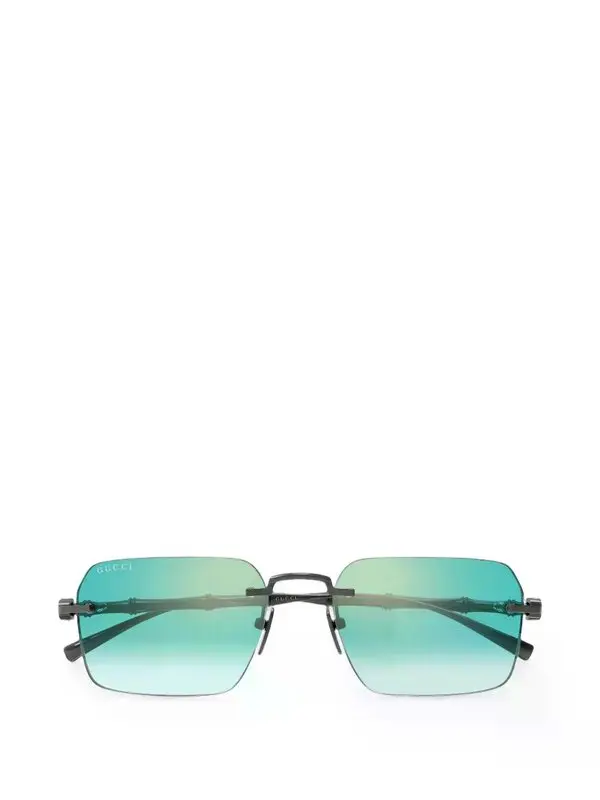Gucci Rimless Rectangle-frame Sunglasses - Grey