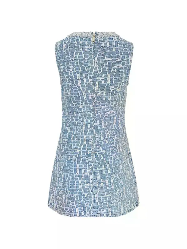 SELF-PORTRAIT Embellished Denim Mini Dress
