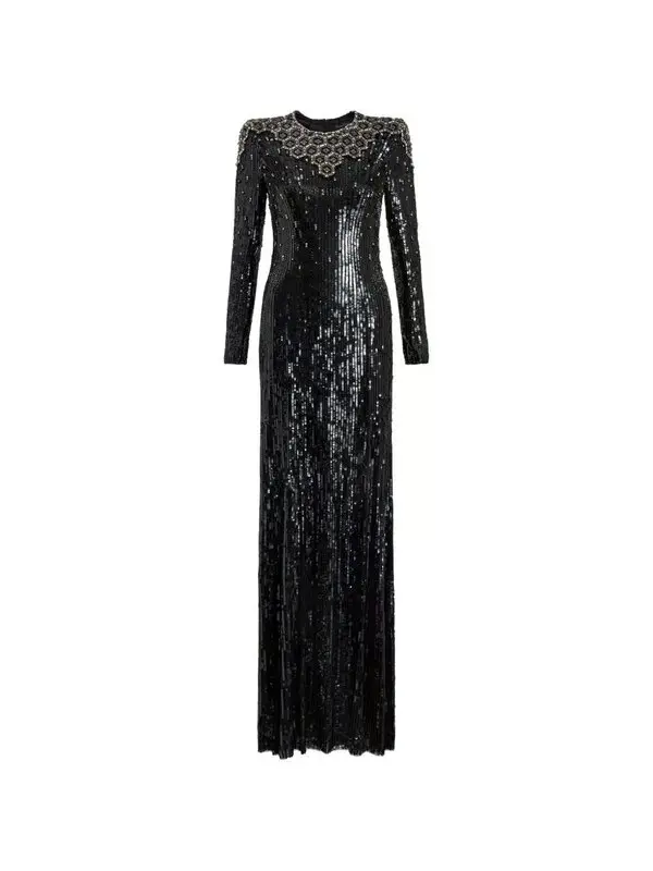 Jenny Packham Sequin-embellished Crystal-embroidery Dress - Black