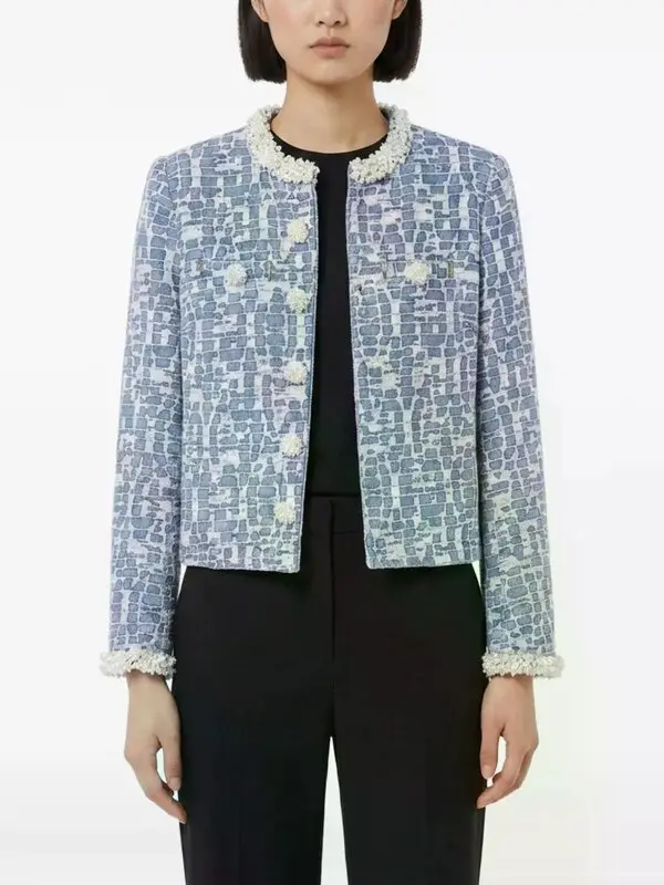 SELF-PORTRAIT Textured-finish Denim Jacket