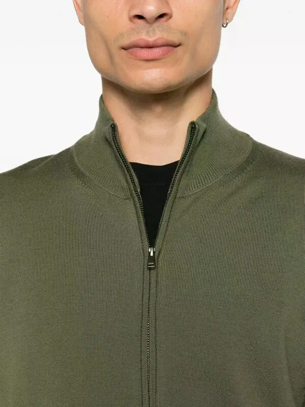 BOSS Zip-up Virgin Wool Sweater