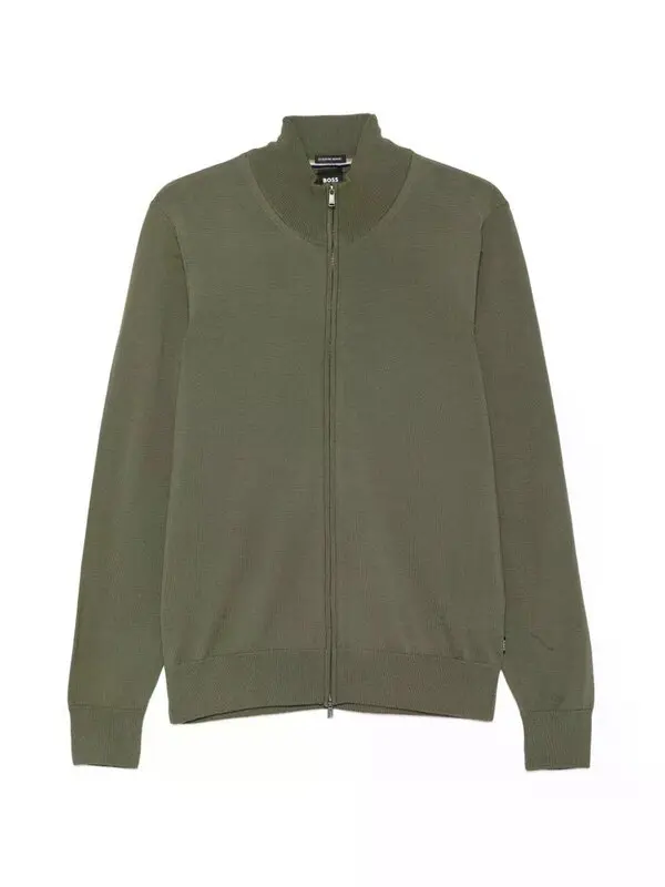 BOSS Zip-up Virgin Wool Sweater