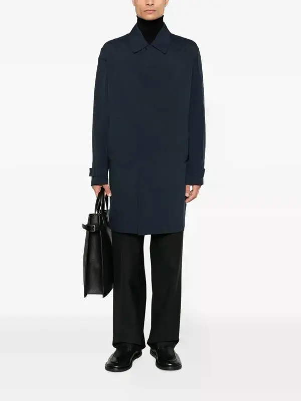 BOSS Concealed-front Coat - Blue