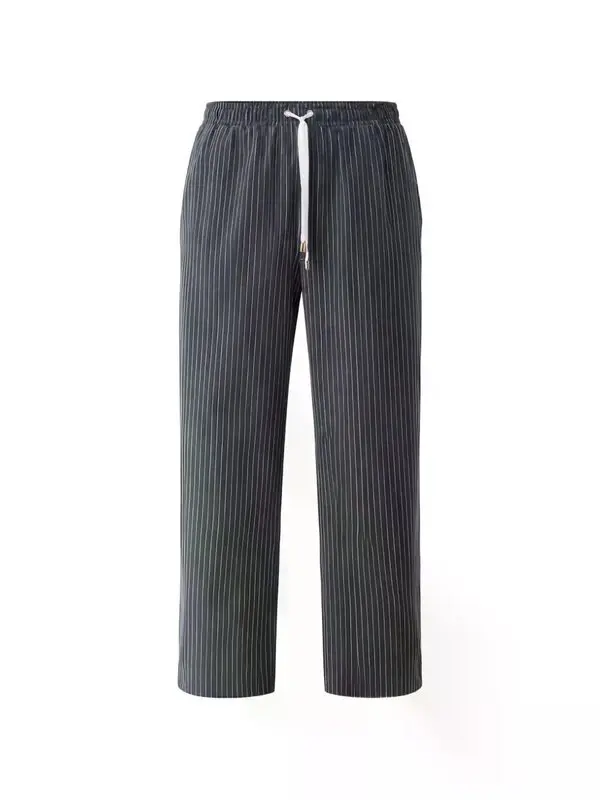 Liu Jo Pinstriped-trousers With Lace-insert - Grey