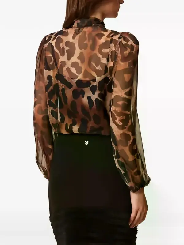 TWINSET Animal Print Voile Shirt