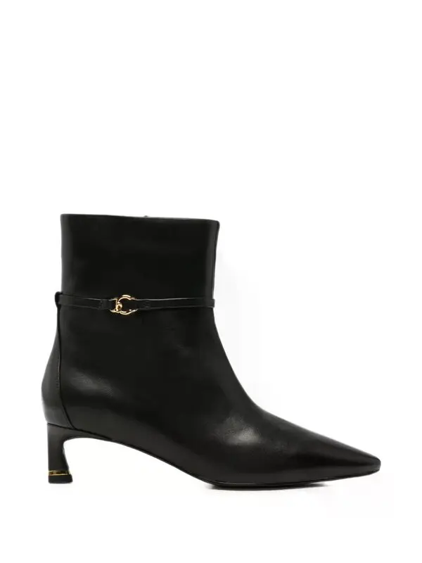 COCCINELLE C-look Pointed-toe Buckled Ankle Boots - Black