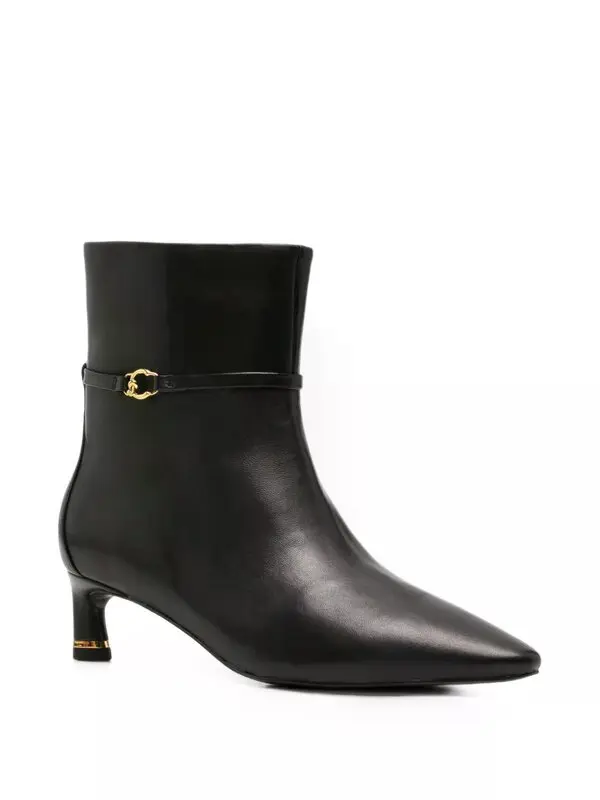 COCCINELLE C-look Pointed-toe Buckled Ankle Boots